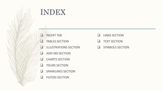 EXCEL INSERT TAB | PPTX