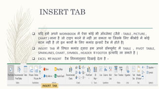 EXCEL INSERT TAB | PPTX