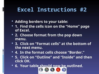 Excel Instructions, Tips and Tricks in 2020 | PPT