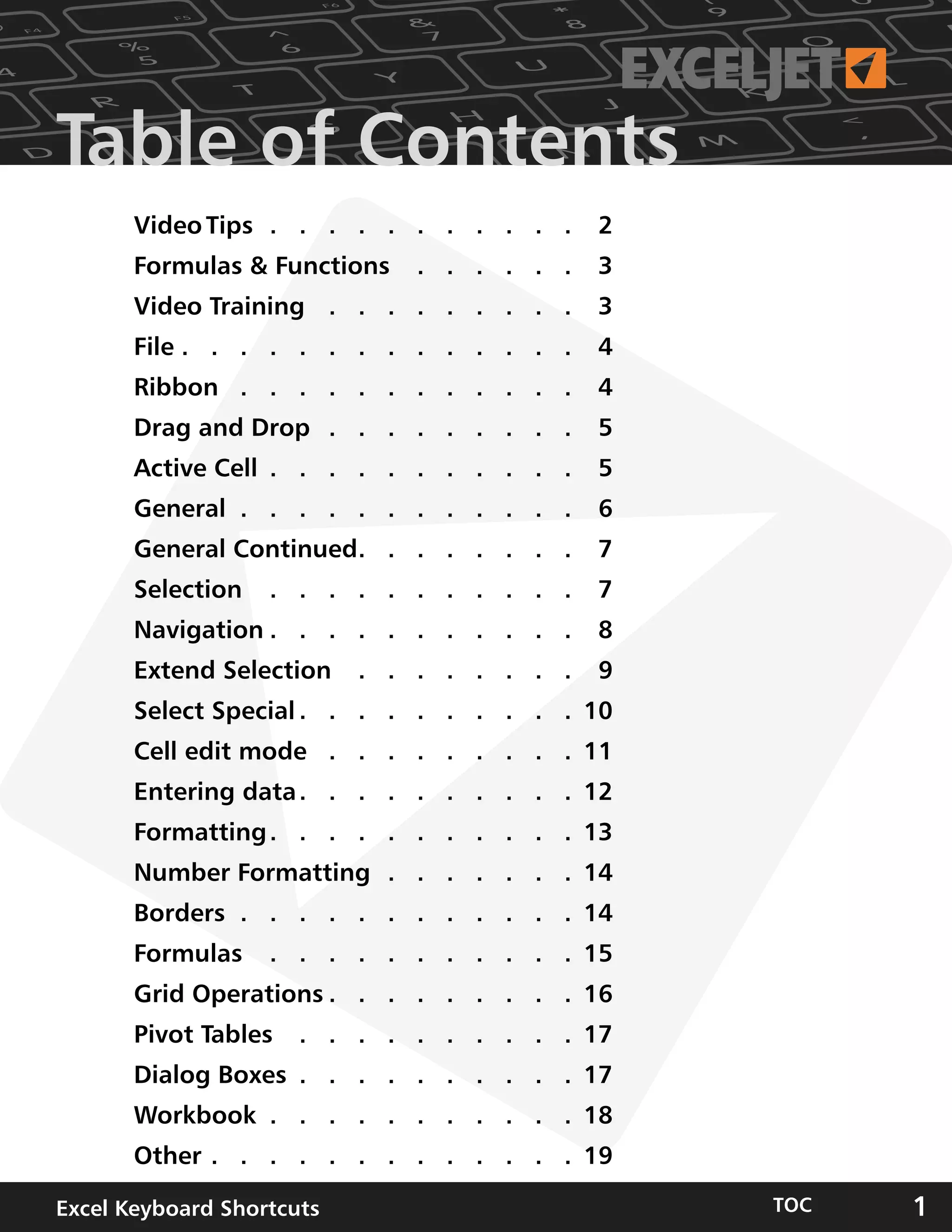 Exceljet excel shortcuts_160623 | PDF