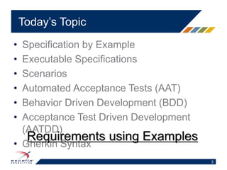 Modeling Requirements Using Examples | PPT