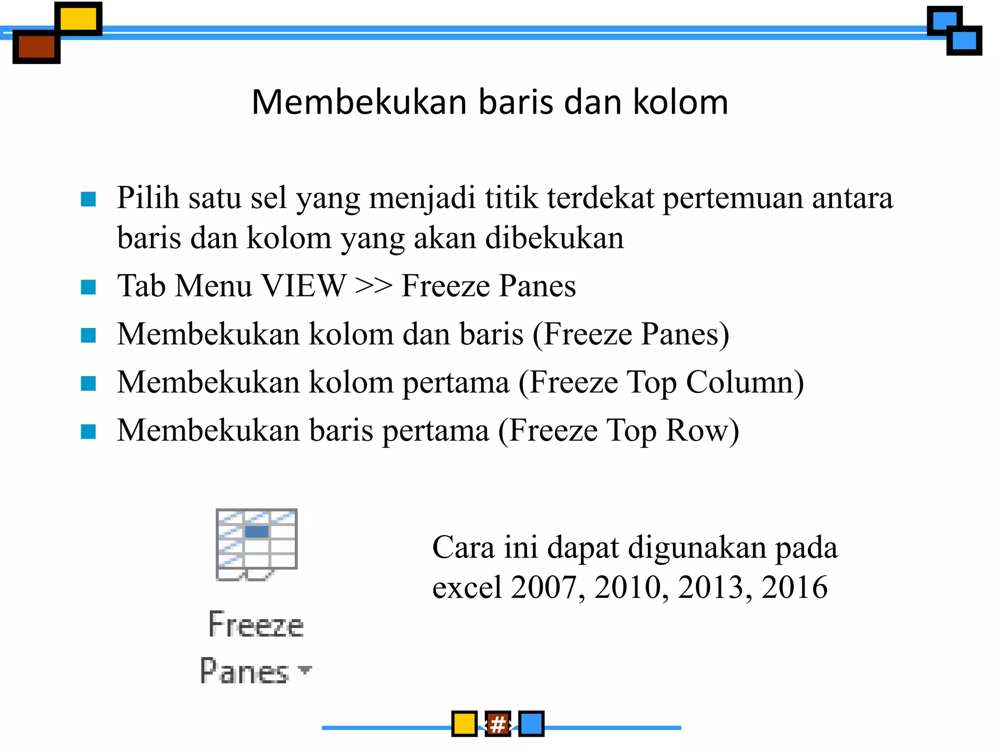 Excel lanjutan 1 | PPTX