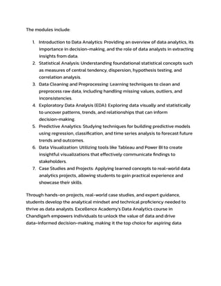 EXCELLENCE ACADEMY a number 1 academy in Chandigarh. | PDF