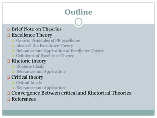 Theorical basis: Excellence, Critical and Rhetorical theories in Public ...
