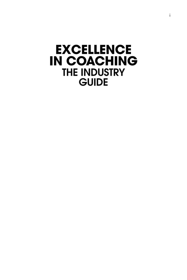 Excellence in coaching the industry guide | PDF