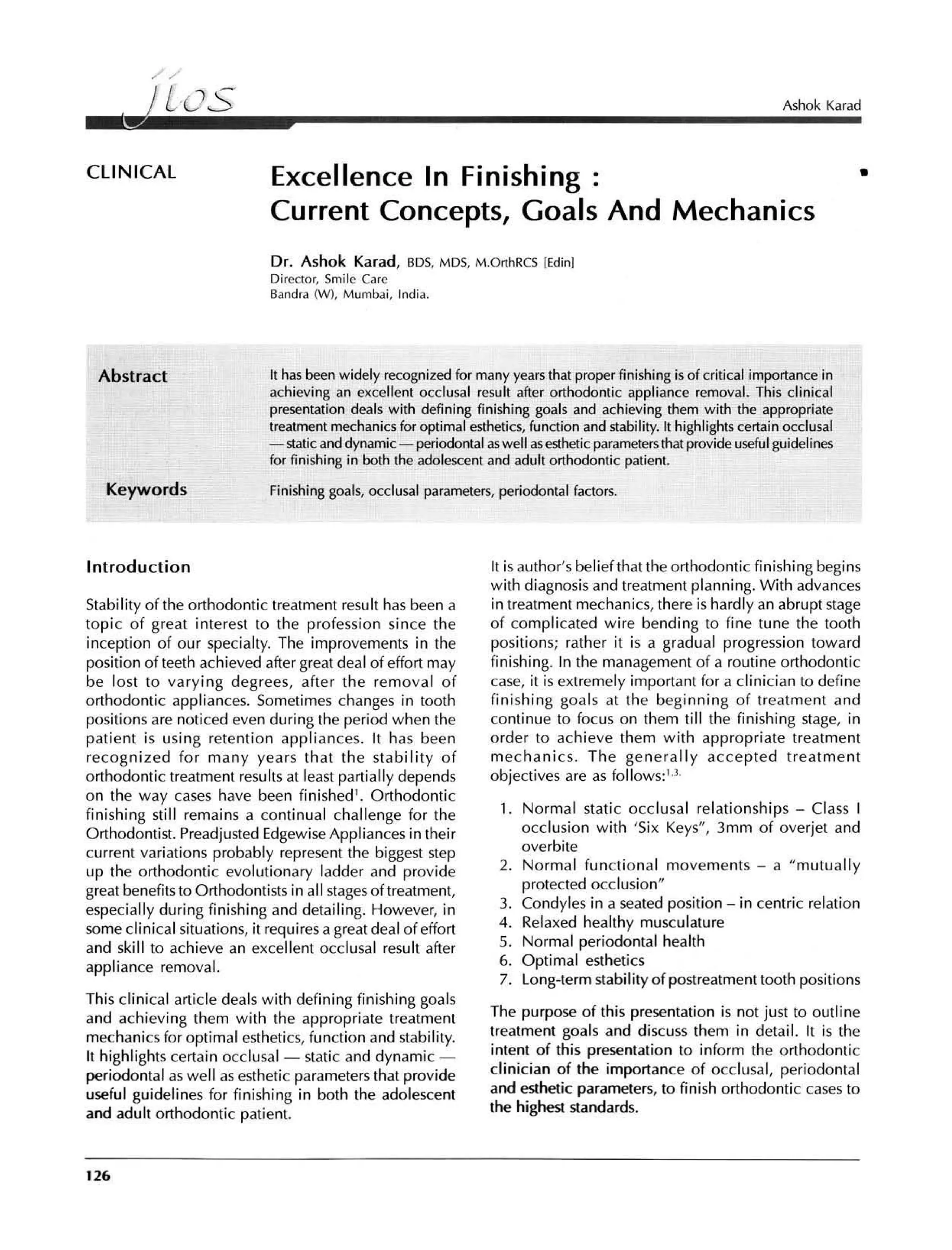 !Excellence in finishing current concepts goals and mechanics (1) | PDF