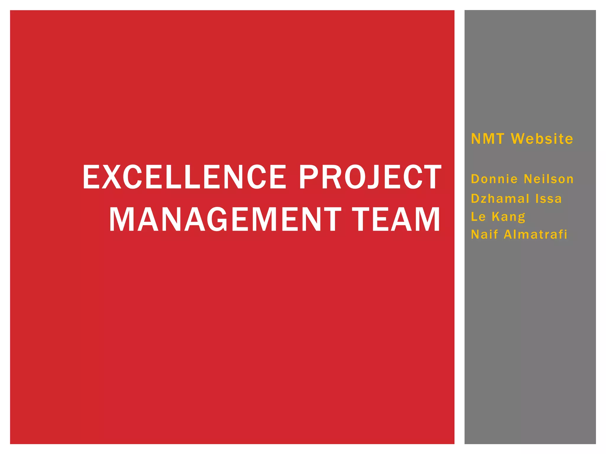 Excellence project management team (presentation) | PPT