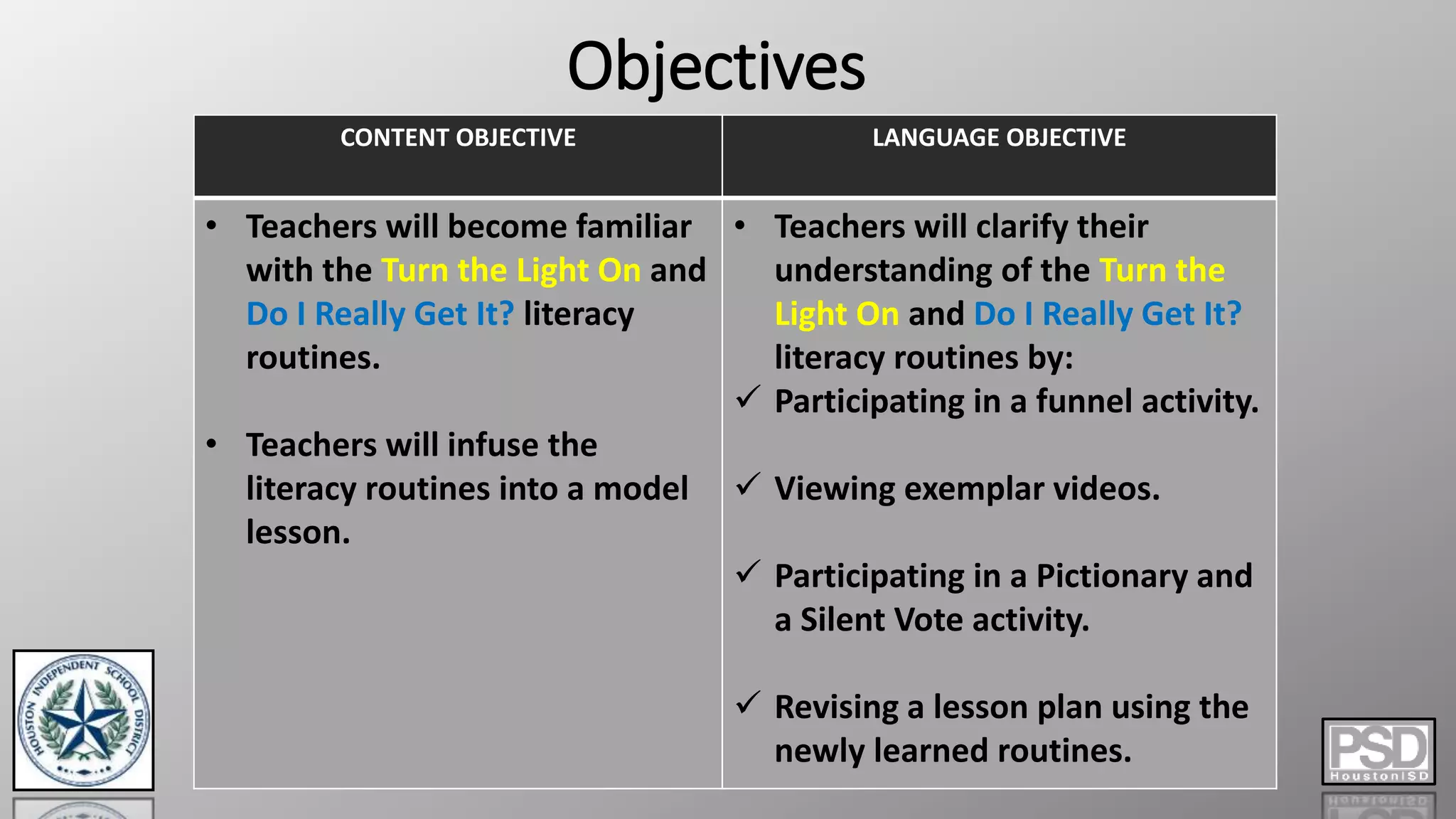 Excellence routines 3 ttlo and dirgi | PPT