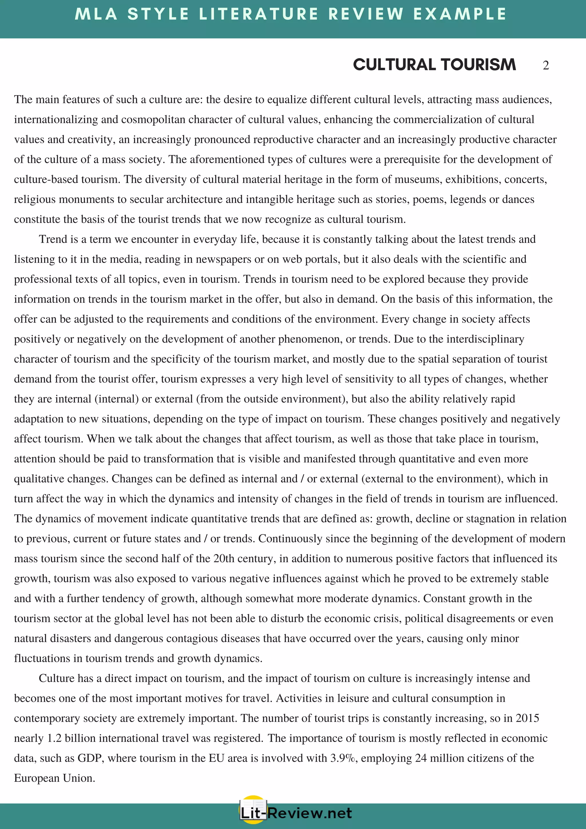 Excellent MLA Style Literature Review Example | PDF