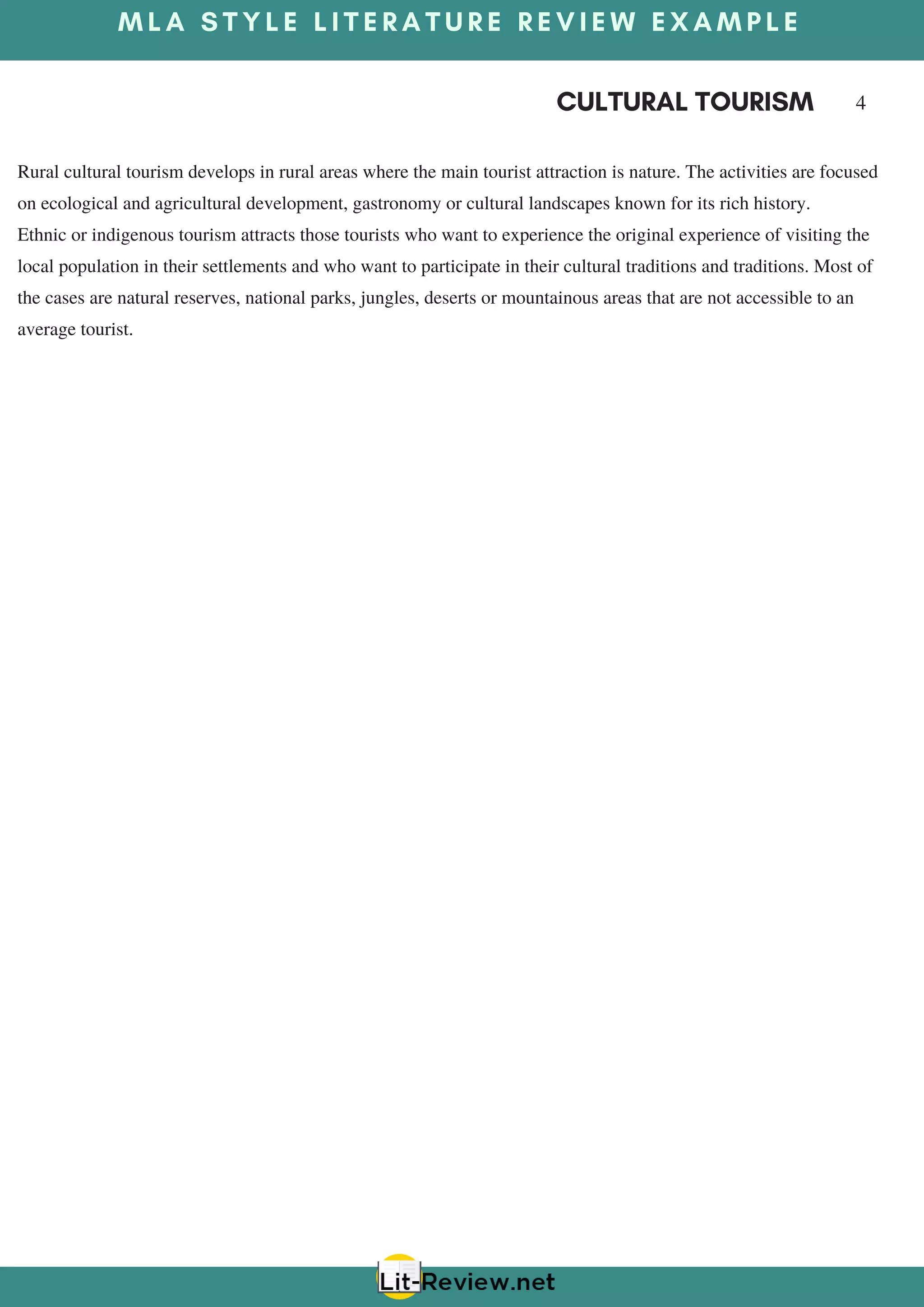 Excellent MLA Style Literature Review Example | PDF