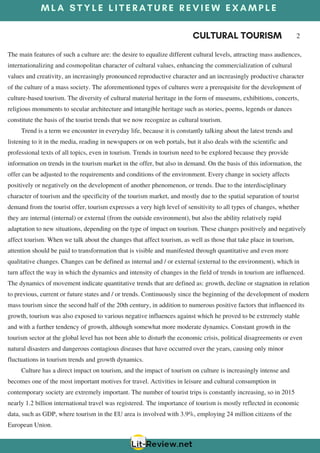 Excellent MLA Style Literature Review Example | PDF