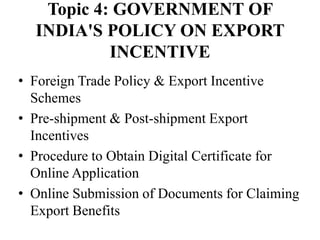 Export import classes | PPT