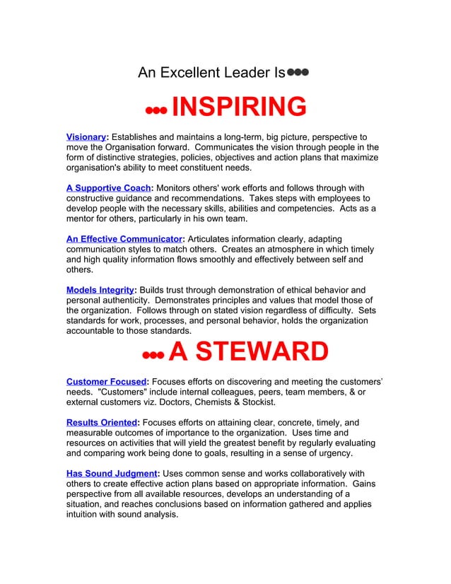 Excellent Leader | PDF