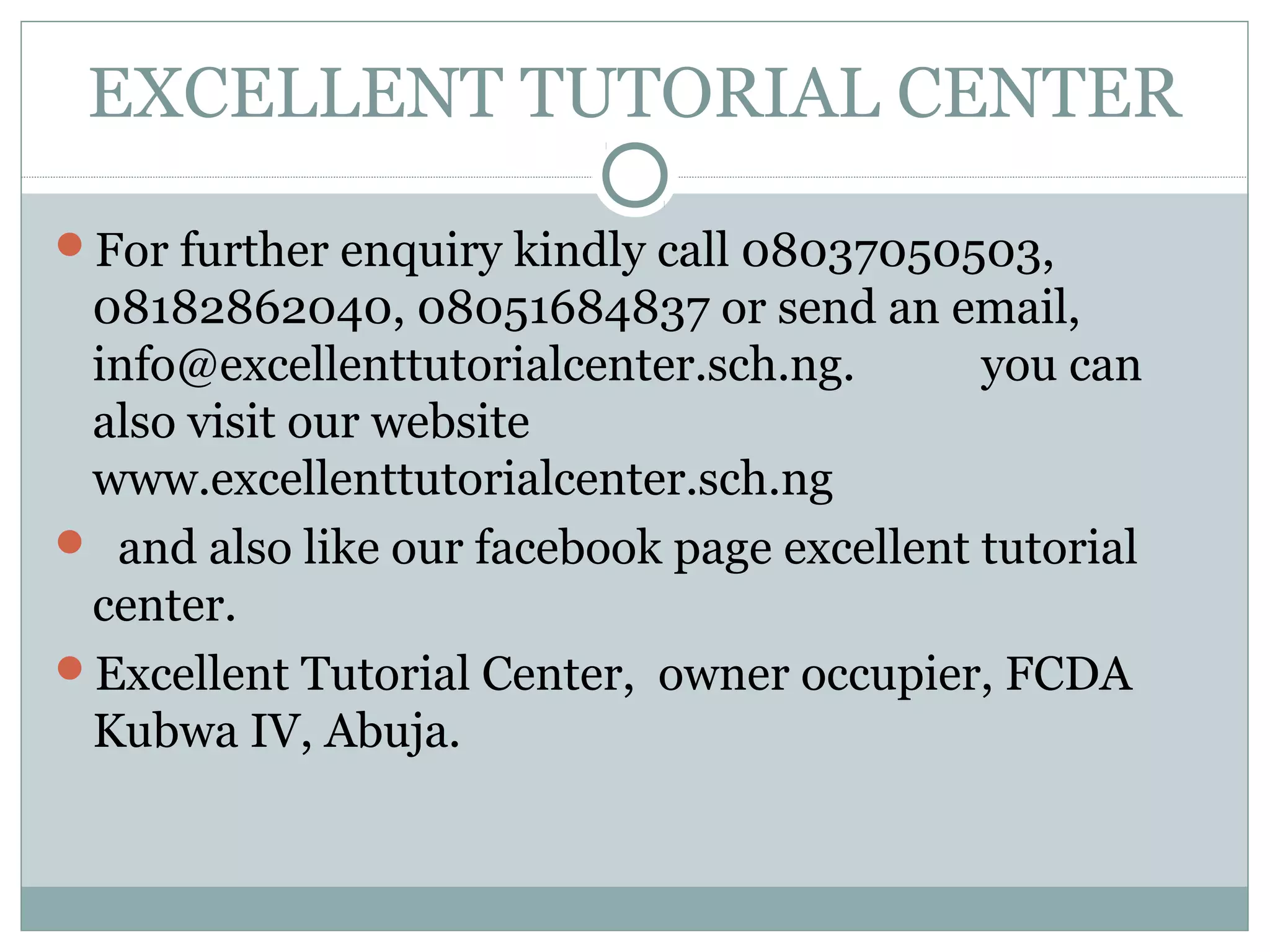 Excellent tutorial presentation | PPT