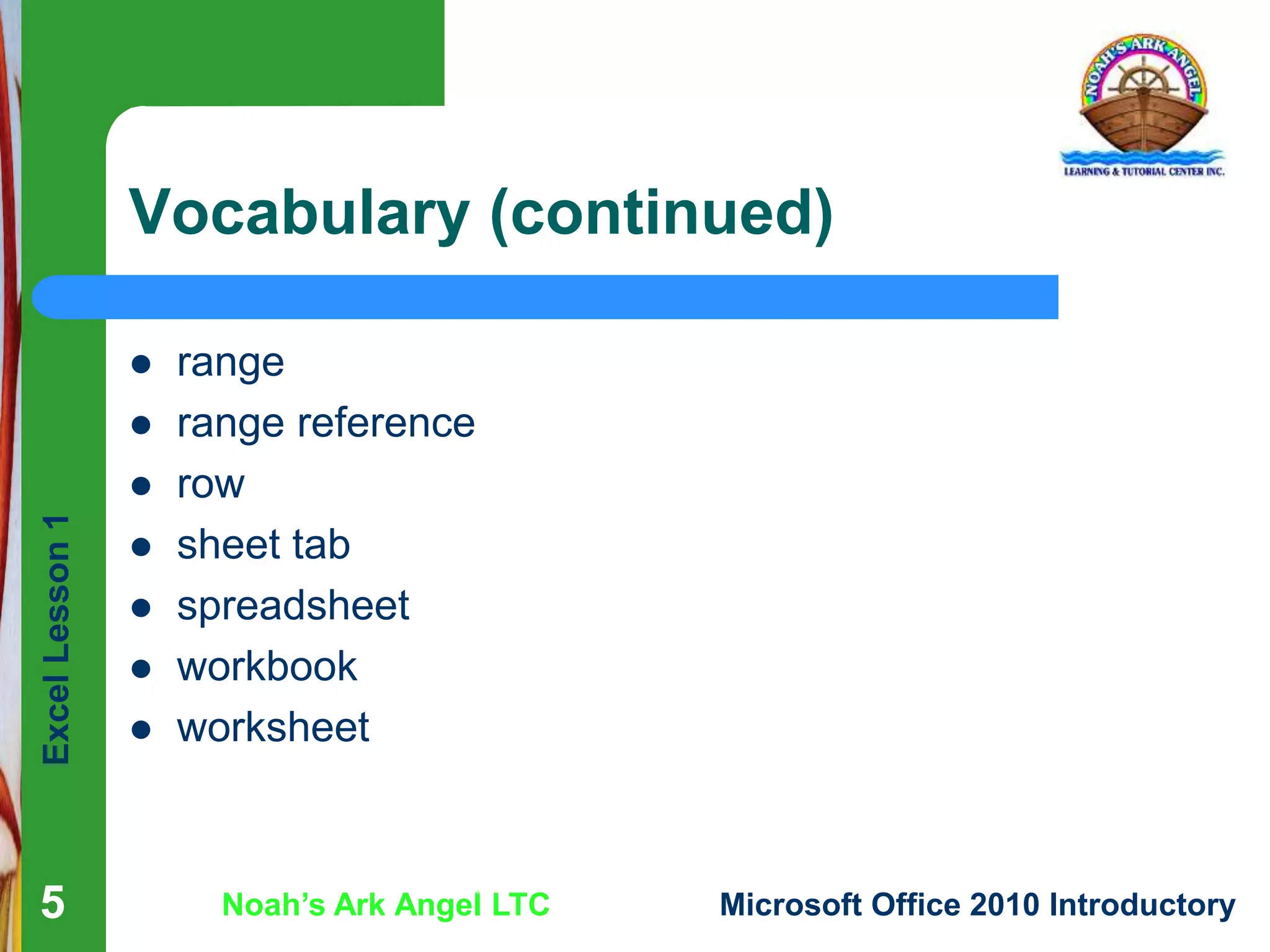 Excel lesson 01 | PPTX