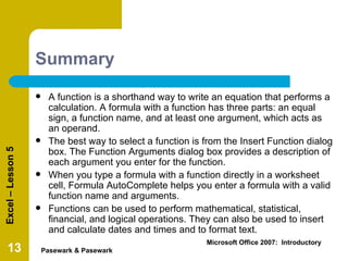 Excel lesson 5 | PPT