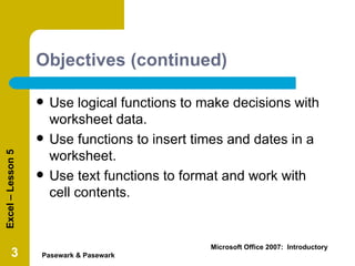 Excel lesson 5 | PPT