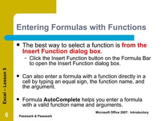 Excel Lesson 5 | Ppt