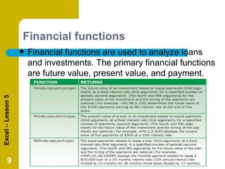 Excel lesson 5 | PPT