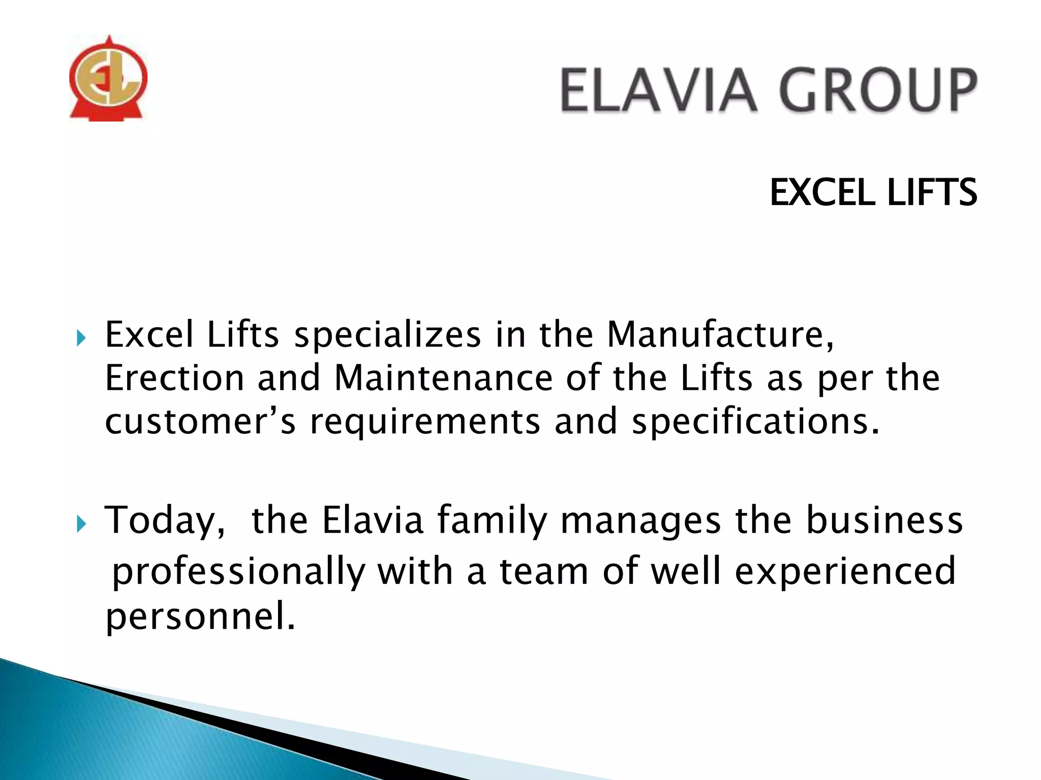 Excel lifts show | PPSX | Manufacturing Industry | Industries