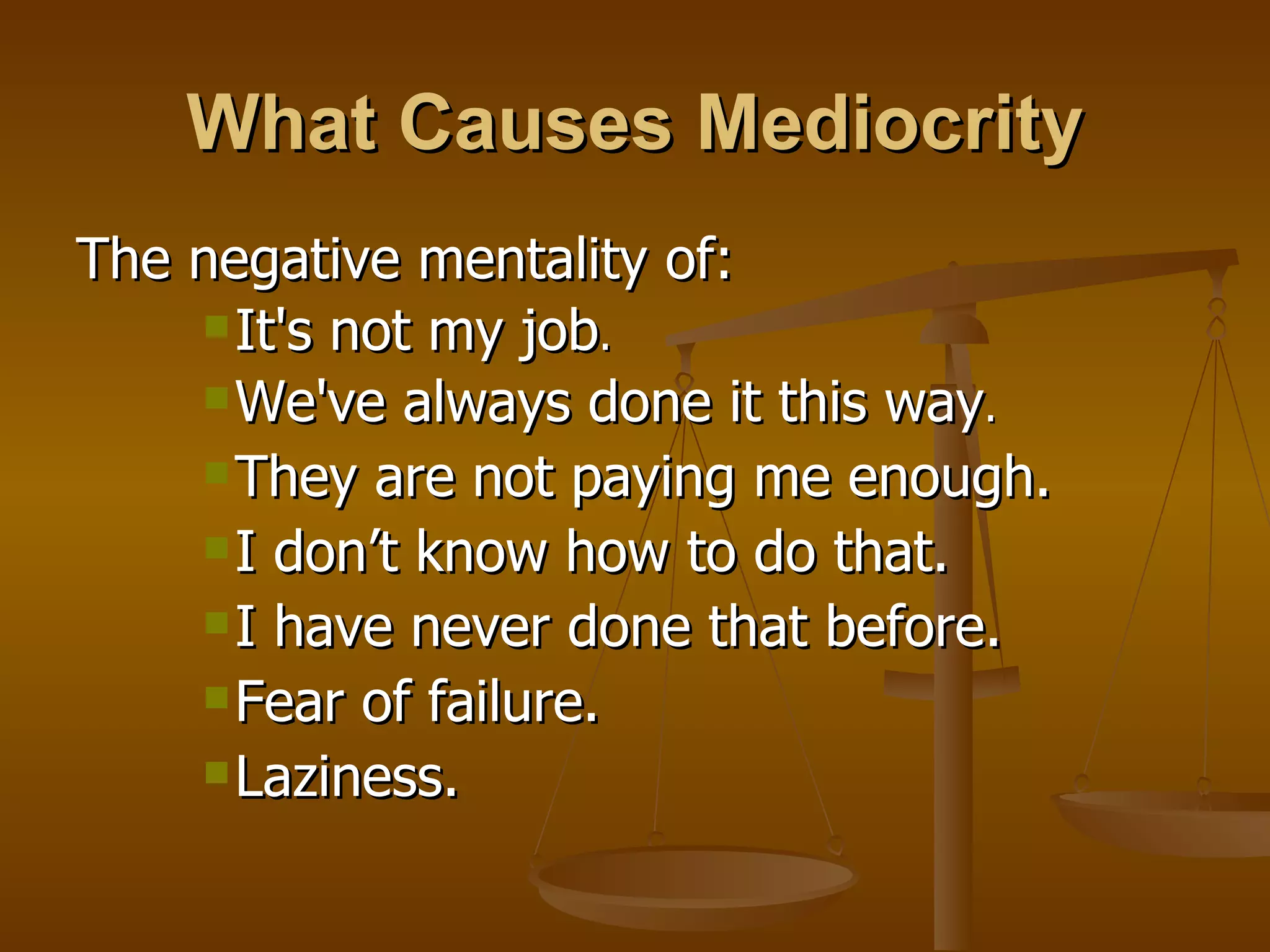 Excelling Beyond Mediocrity Harris Stowe | PPT