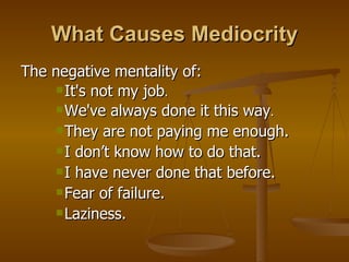 Excelling Beyond Mediocrity Harris Stowe | PPT