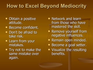 Excelling Beyond Mediocrity Harris Stowe | PPT