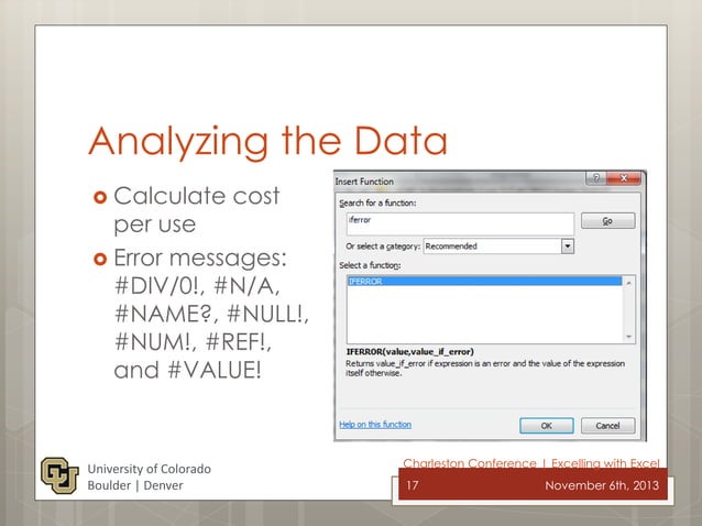 Excelling With Excel Advanced Excel Functions For Collection Analysis Ppt 