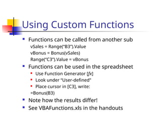 Visual Basic berbasis microsoft office excel | PPT