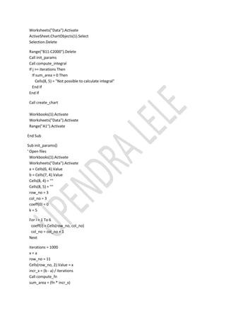 Excel macro for integration of a function | PDF