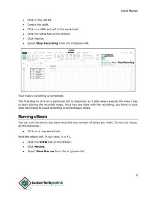 Excel macros tutorial | PDF