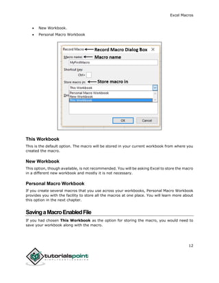Excel macros tutorial | PDF