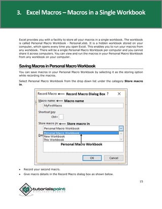 Excel macros tutorial | PDF