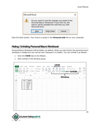 Excel macros tutorial | PDF