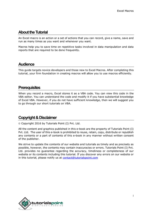 Excel Macros Tutorial Pdf 9069