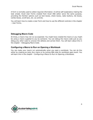 Excel macros tutorial | PDF