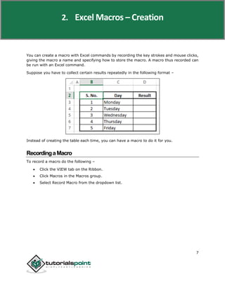 Excel macros tutorial | PDF