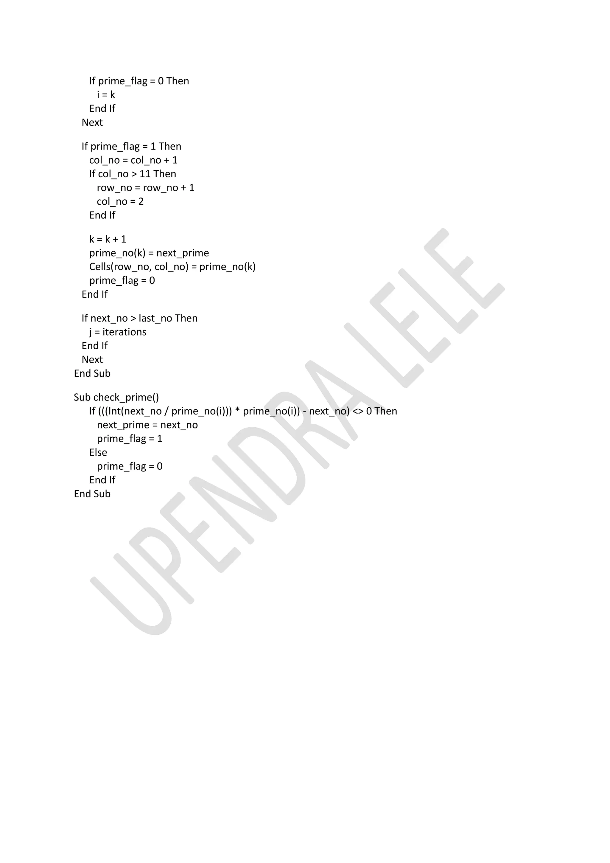 Excel macro to generate prime numbers | PDF