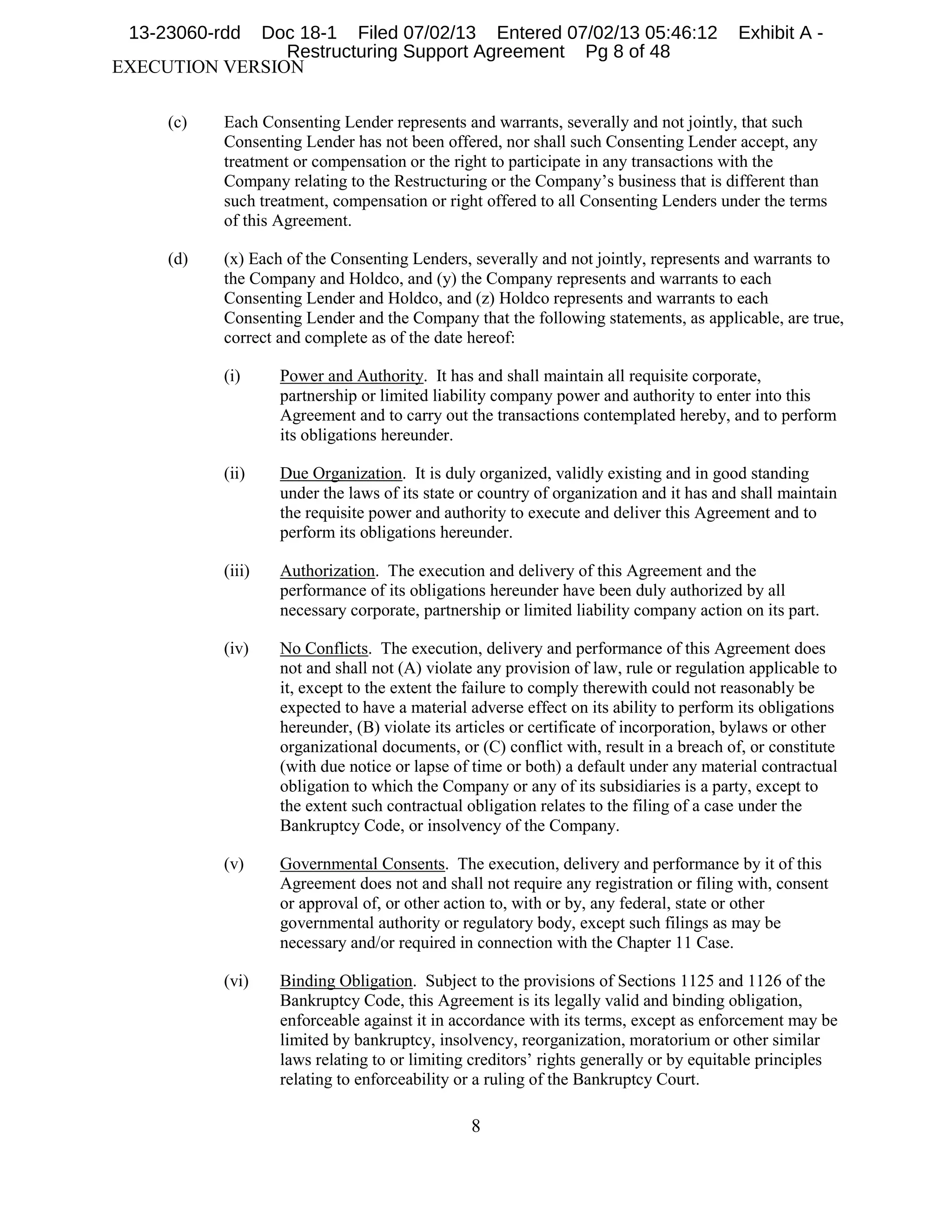 Excel maritime plan support agreement | PDF
