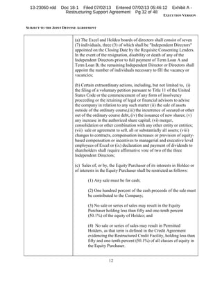 Excel maritime plan support agreement | PDF