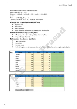 Excel material | PDF