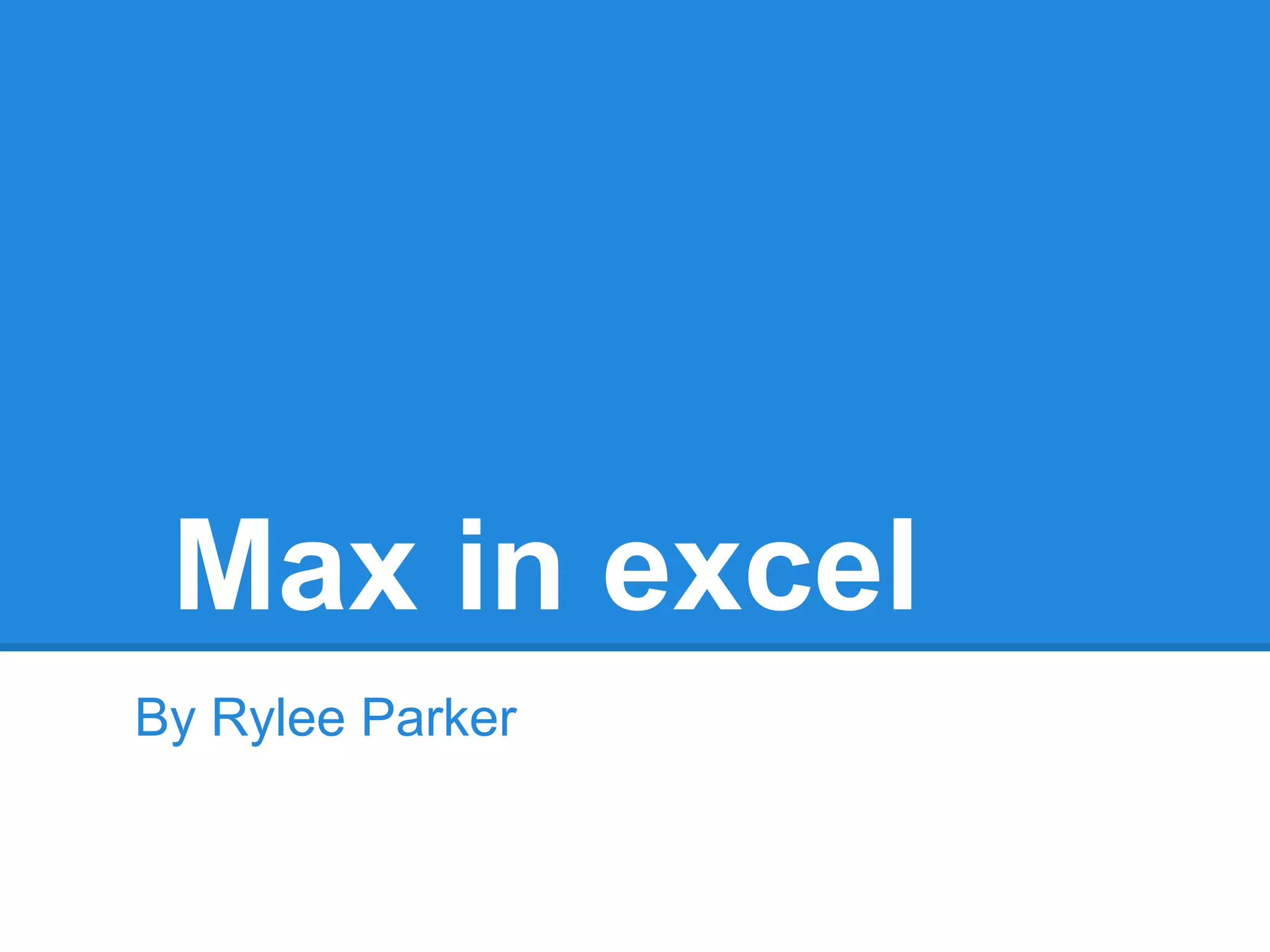 Excel max | PPT