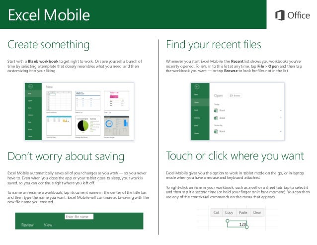 Microsoft Excel Mobile Quick Start Guide