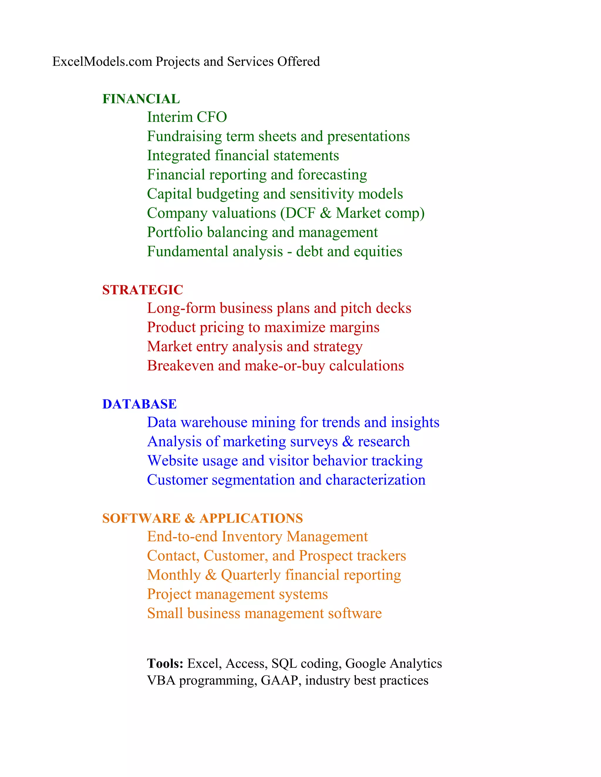 Excel Models Competencies | PPT