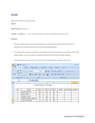 Excel module (1) | PDF