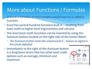 Excel module 1 PowerPoint | PPTX | Computer Software and Applications ...