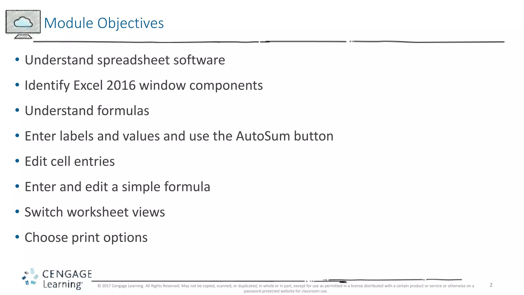 Excel module 1 ppt presentation | PPTX