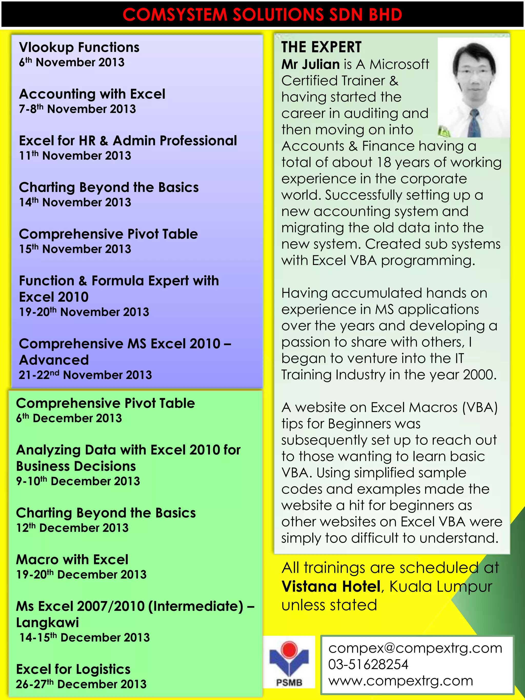 Excel nov 2013 julian | PDF | Computing | Technology & Computing