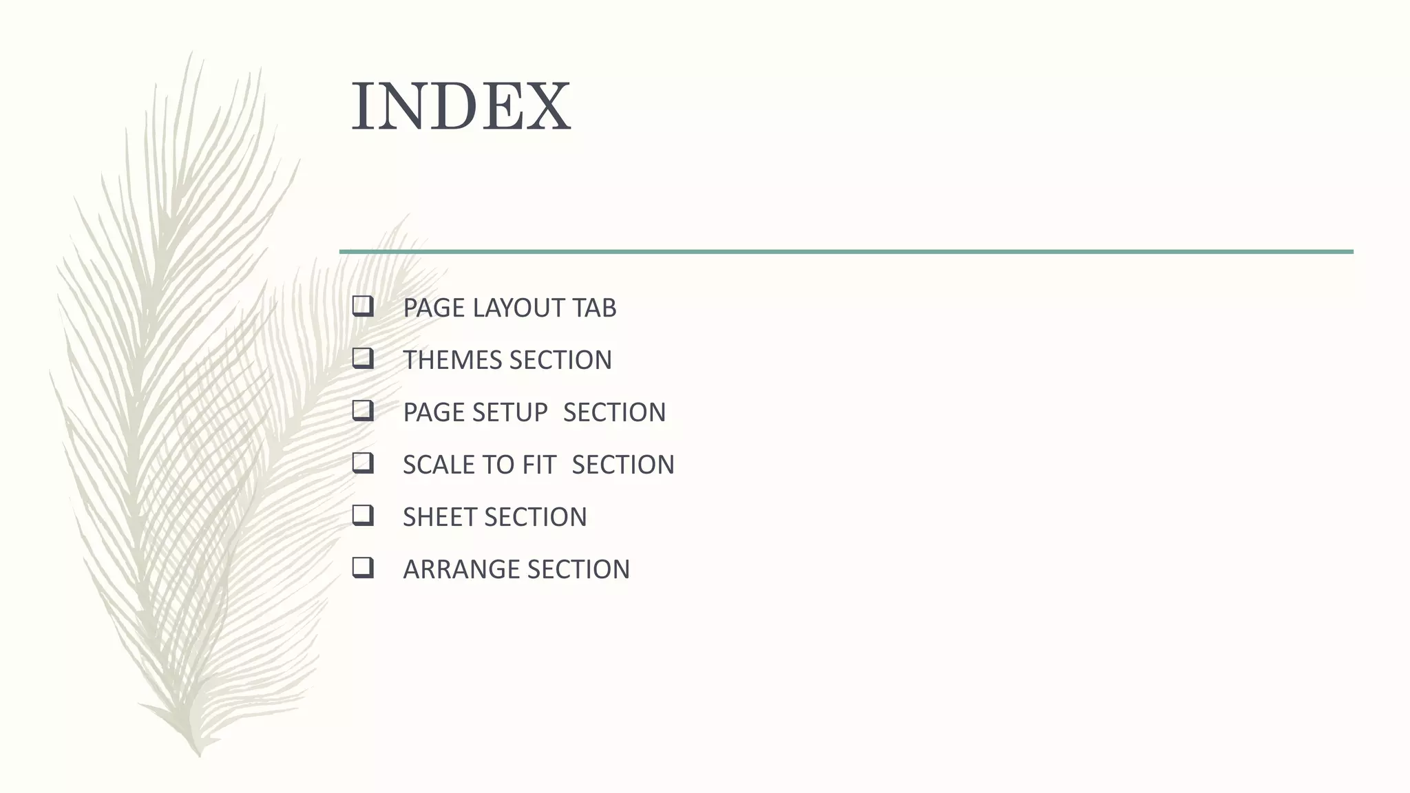 EXCEL PAGE LAYOUT TAB | PPTX