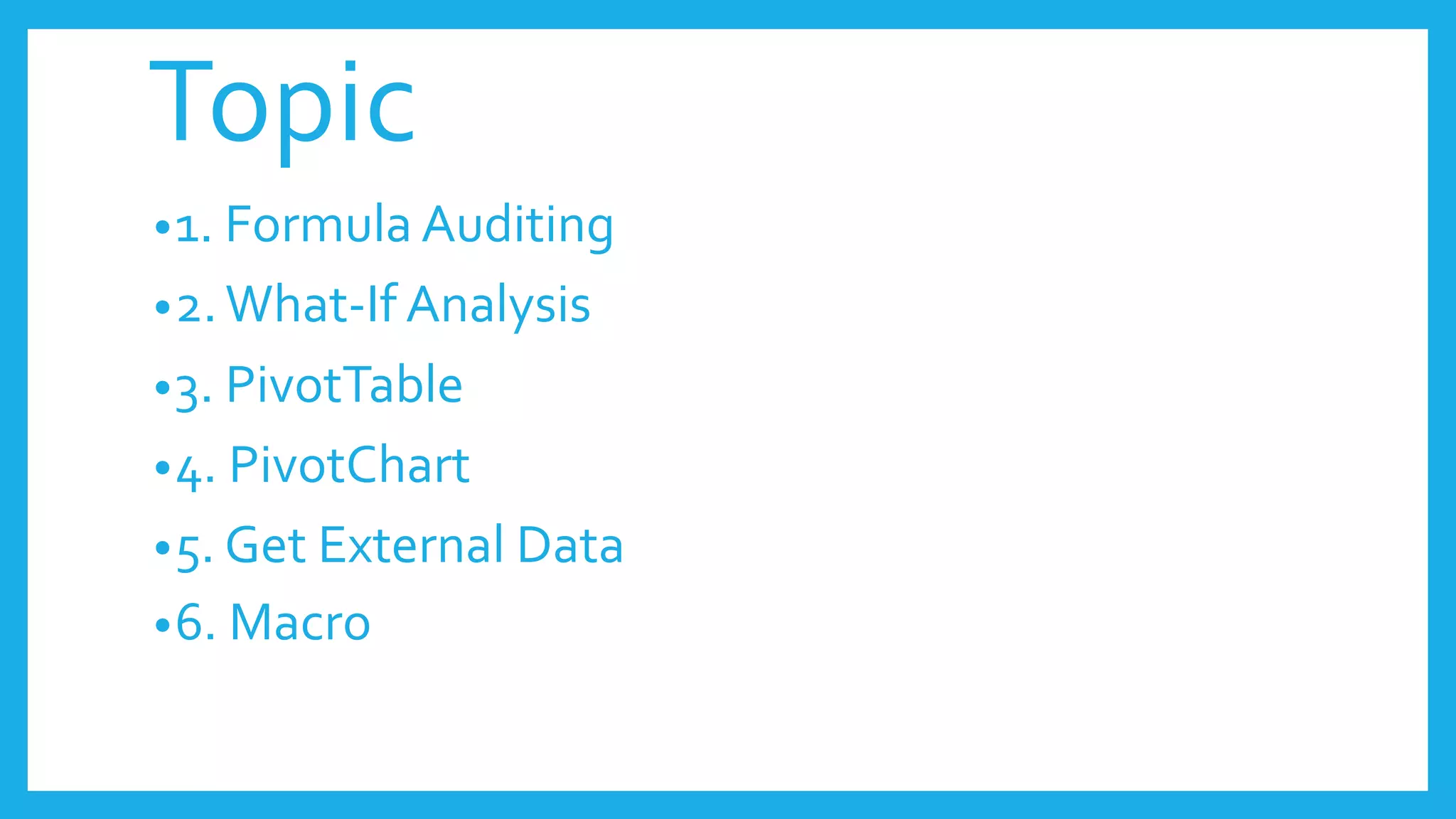 Excel pivot table | PPT